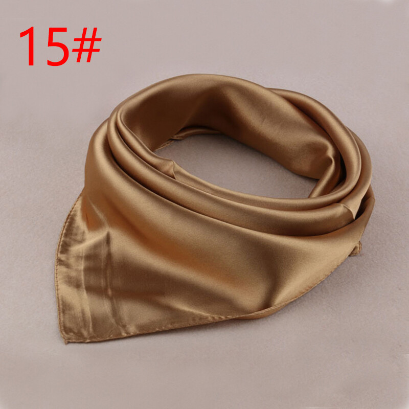 Women Plain Soft Silk Square Scarf Bandana Neckerchief Head Neck Wrap ...