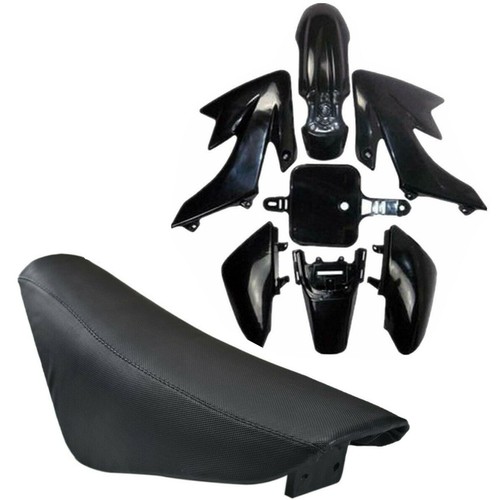 For Honda CRF50 XR50 PLASTICS Kit +Black Seat 50cc 110cc 125cc Atomik ...