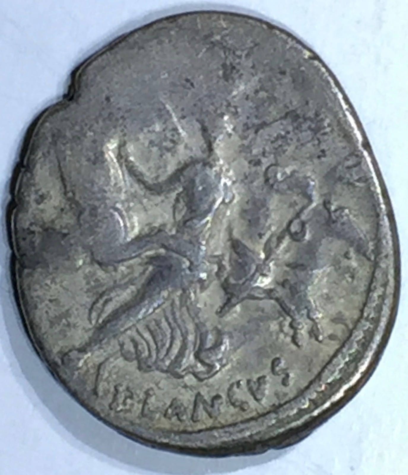 L. PLAUTIUS PLANCUS. AR DENARIUS. ROME, 47 BCE. HEAD OF MEDUSA. OFF ...