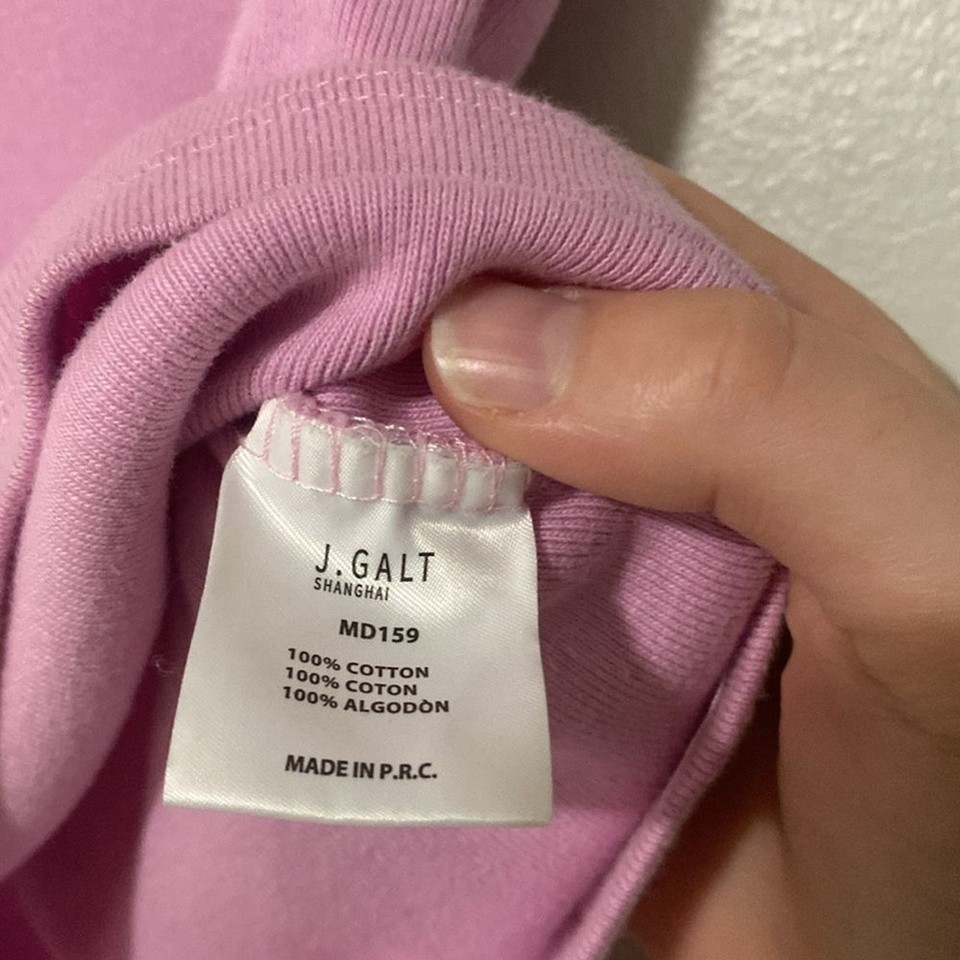 John Gault Brandy Melville Pink Short Sleeve Graphic Brooklyn NY Ribbed ...