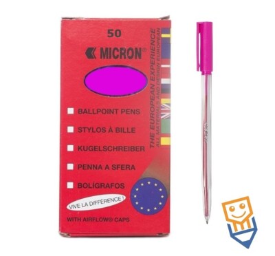 50 PINK BALLPOINT PENS BIRO Superior Quality MICRON Bright By OBuddy ...