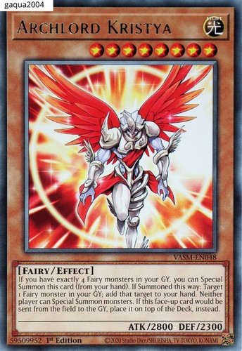 YuGiOh Archlord Kristya VASM-EN048 Rare 1st Edition | eBay