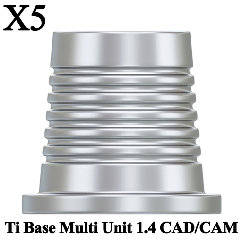 5x Prosthetic Ti Base Titanium Multi Unit 1.4 CAD/CAM Dental Lab ...