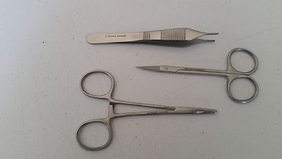 Basic Suture Set, Surgical Kit,Needle Holder,Forceps, GERMAN STAINLESS ...