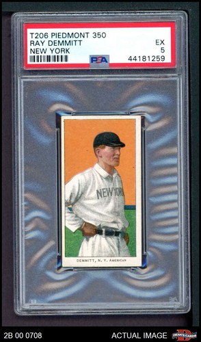 1909 T206 Ray Demmitt New York Yankees COMMON VARIATION PSA 5 - EX | eBay