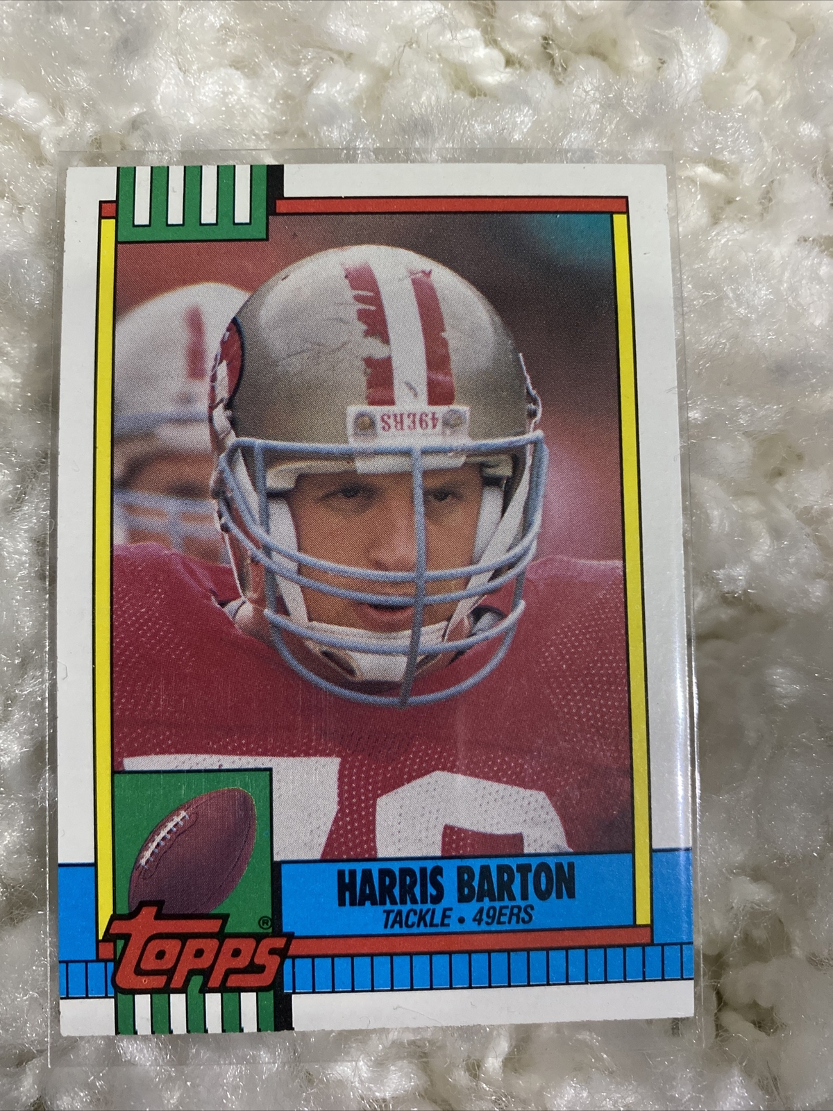 Harris Barton 1990 Topps San Francisco 49ers #16 Reverse Image. | eBay