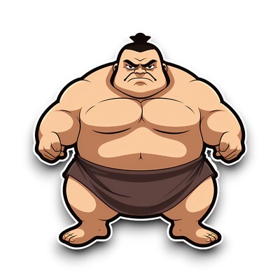 Funny Japanese Sumo Wrestler Vinyl Sticker Decal Car Laptop Scrapbook ...