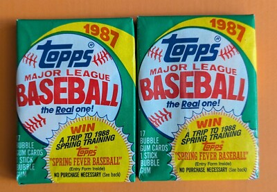 1987 Topps Baseball Wax Packs Lot of 2 Factory Sealed | eBay