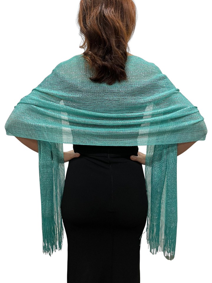 Central Chic Shimmer Sparkly Shawl Stole Scarf Wrap For Weddings Proms ...