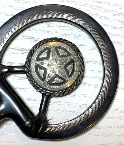 FANCY D Ring Snaffle Show Bit for Western Horses w/ Engraved Silver ...