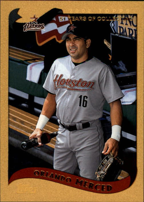 2002 Topps Gold Houston Astros Baseball Card #542 Orlando Merced /2002 ...