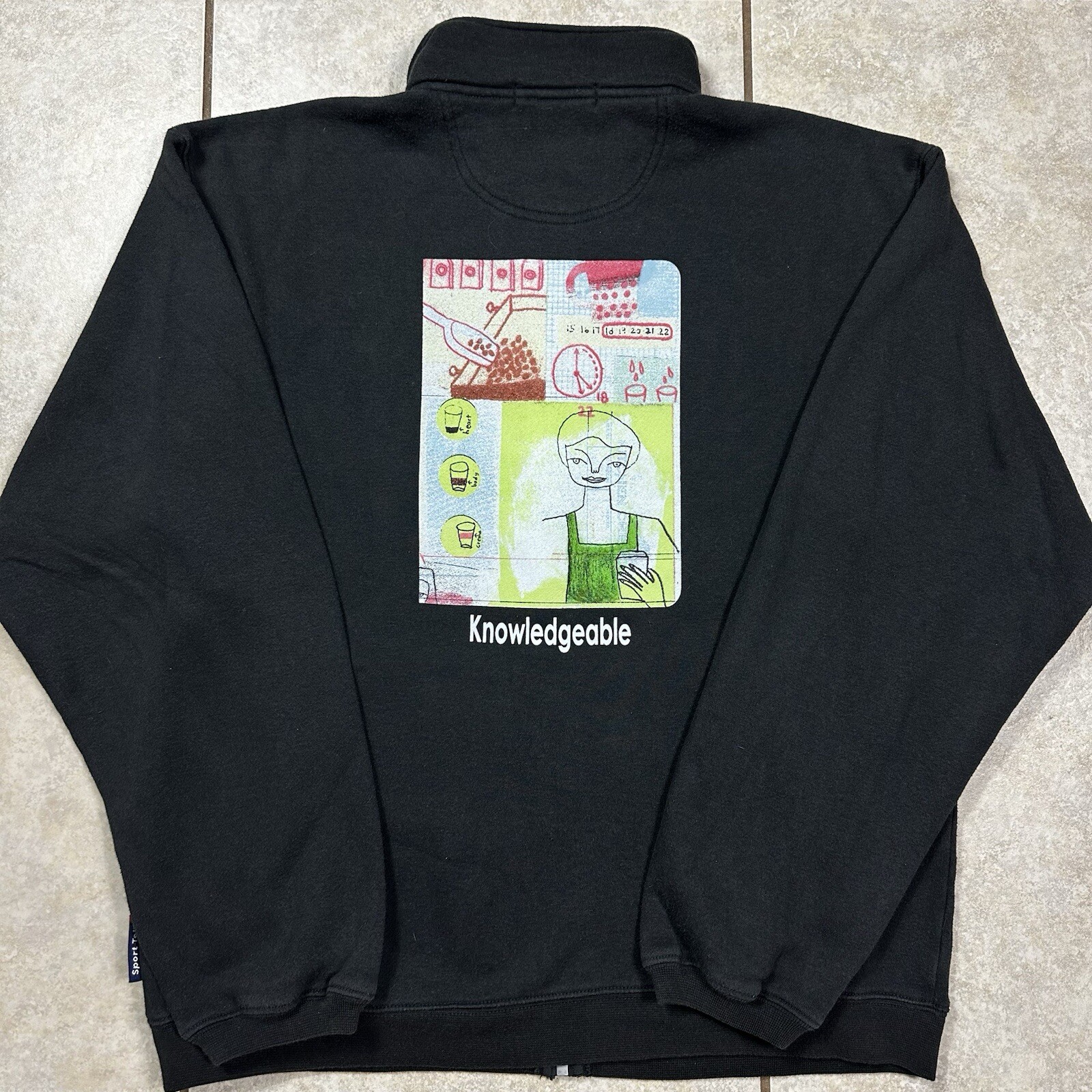 Vintage Starbucks 90s Espresso Coffee Art Zip Up Jack… - Gem