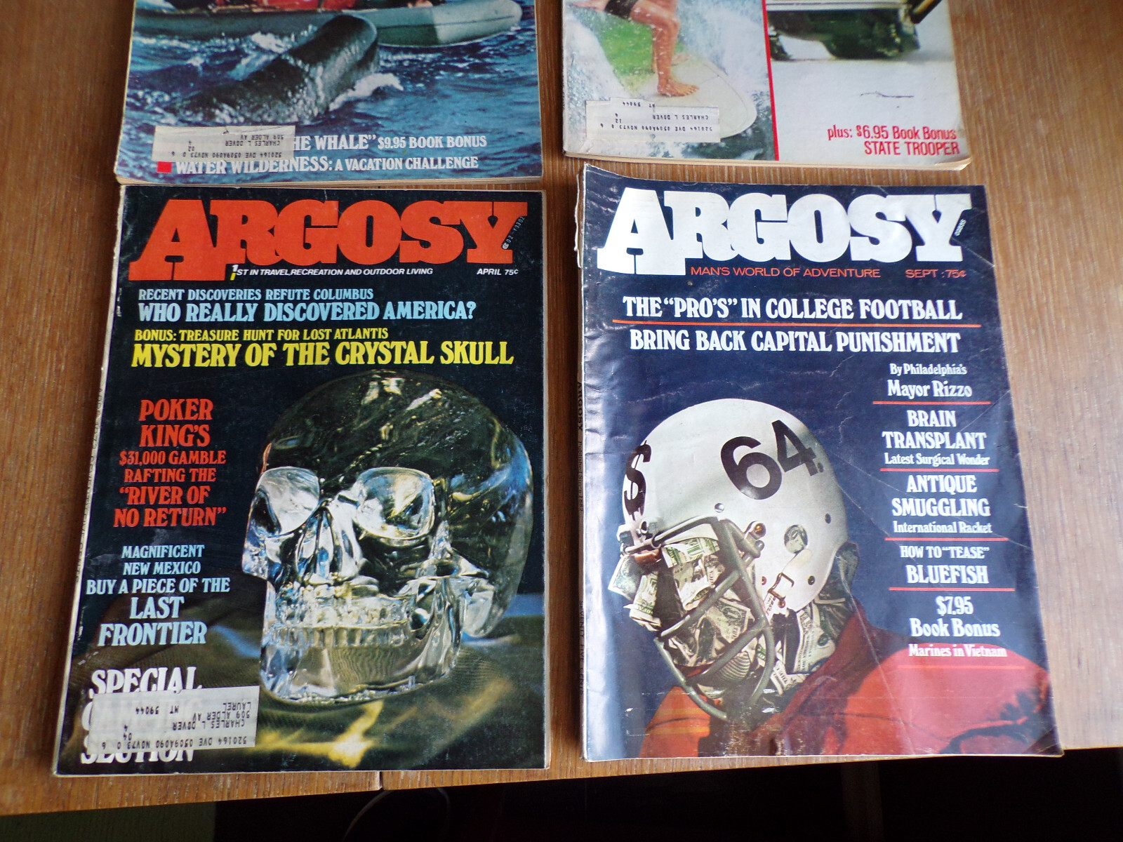 Lot 4-1973 Argosy Magazine Man's World of Adventure Magazines~April ...