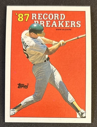 1988 Topps Mark McGwire ‘87 Record Breakers Error Baseball Card #3 ...