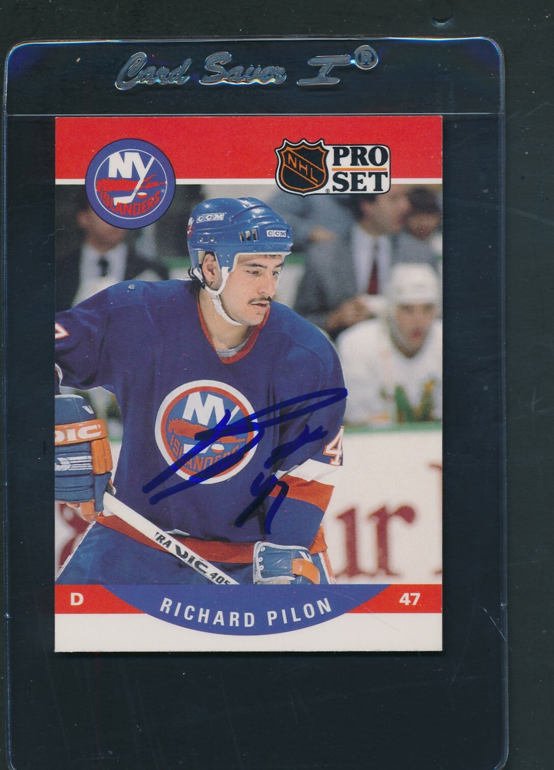 1990/91 Pro Set #486 Richard Pilon Islanders Signed Auto *D5629 | eBay