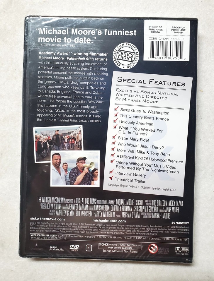 New! Sicko (DVD, 2007) Michael Moore unopened 796019807500 | eBay