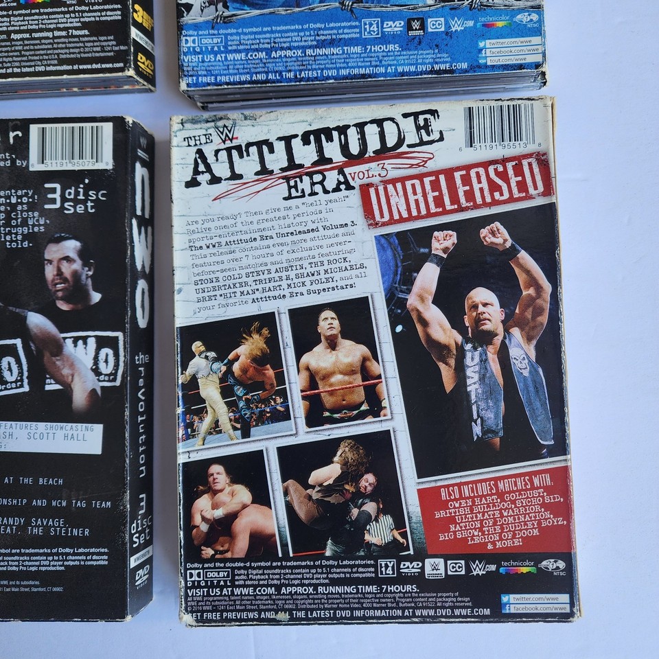 WWE DVD Lot of 4 – NWO Revolution, WCW Nitro Vol 2, Attitude Era V3 ...