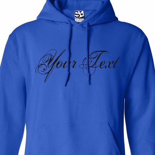 Custom Distressed Script HOODIE Personalized Cursive Grunge Text Font ...