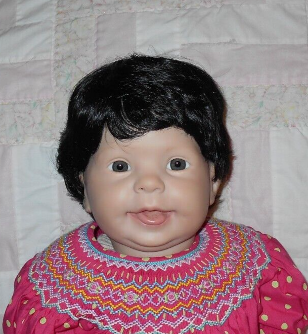 Kemper TYLER UNISEX Doll Wig 16/17 BLACK Short Layered Hair/Bangs Full ...