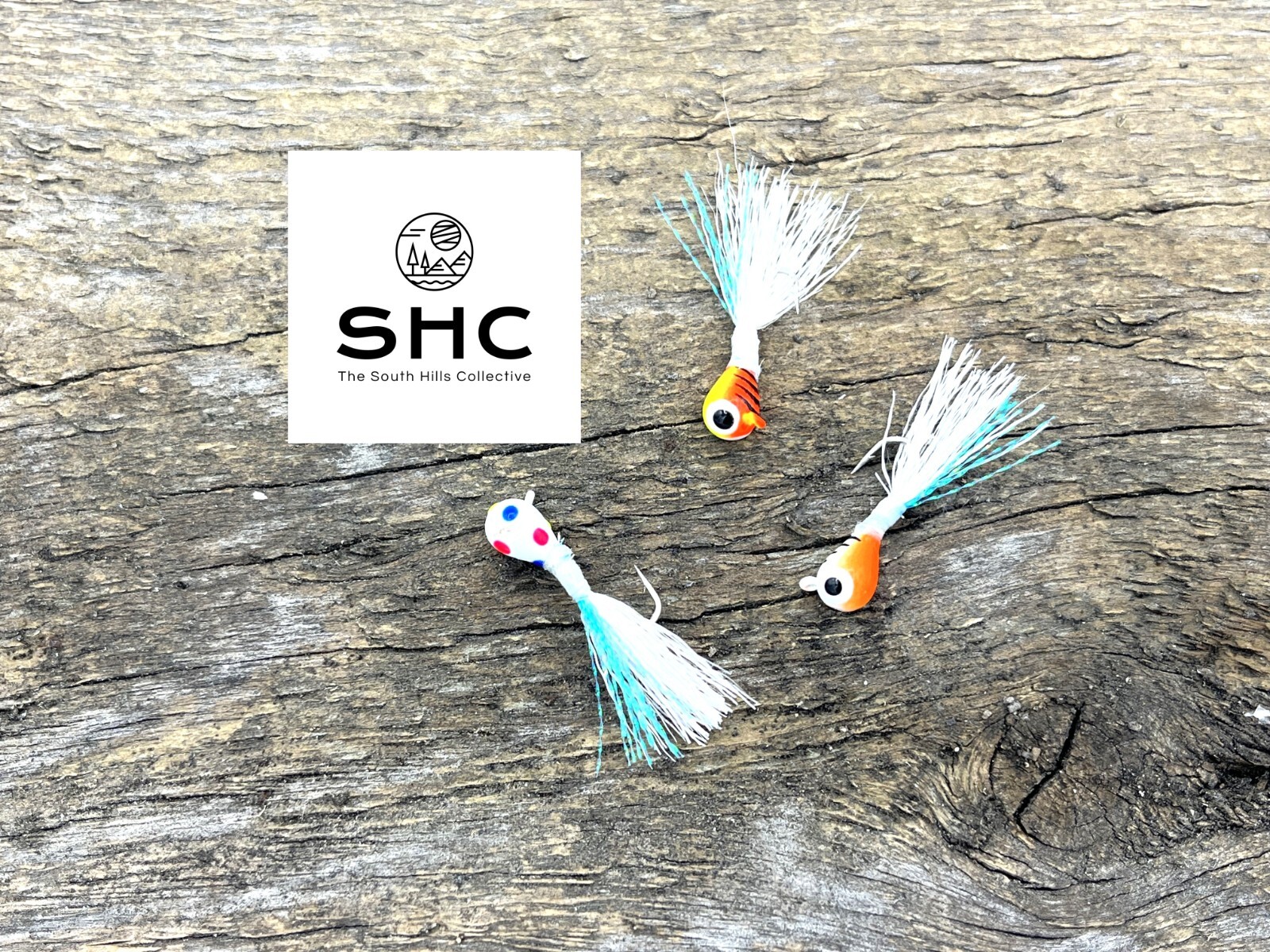 Tungsten Fishing Jigs-3 pcs.-Ice Fishing-Hand Tied! GLOW!👌USA Made! sz ...