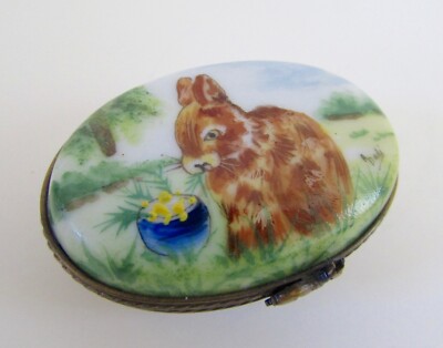 Limoges Eximious Peint Mein France Porcelain Easter Bunny Trinket Box ...