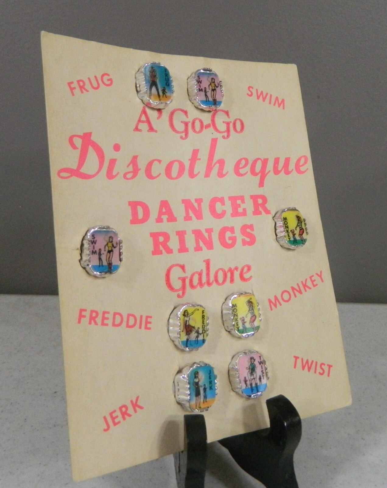 Complete Set Go-Go Hullabaloo Discotheque Dancer 1960s Flicker Rings ...
