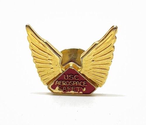 USC Aerospace Pin Safety Vintage Collectible Gold Tone Red Enamel | eBay