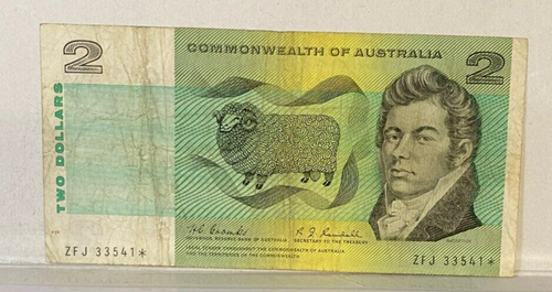 AUSTRALIA 1967 $2 TWO DOLLARS STAR NOTE COOMBS / RANDALL ZFJ33541* RARE ...