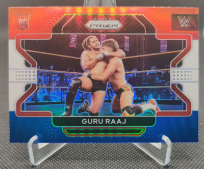 2022 Panini Prizm WWE #58 GURU RAAJ ROOKIE RC Red White & Blue ...