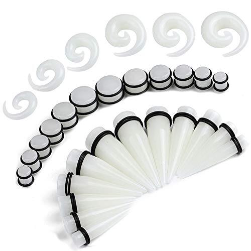 36PC Ear Stretching Kit - 00G-20mm Big Gauges Kit - Heavy Acrylic ...