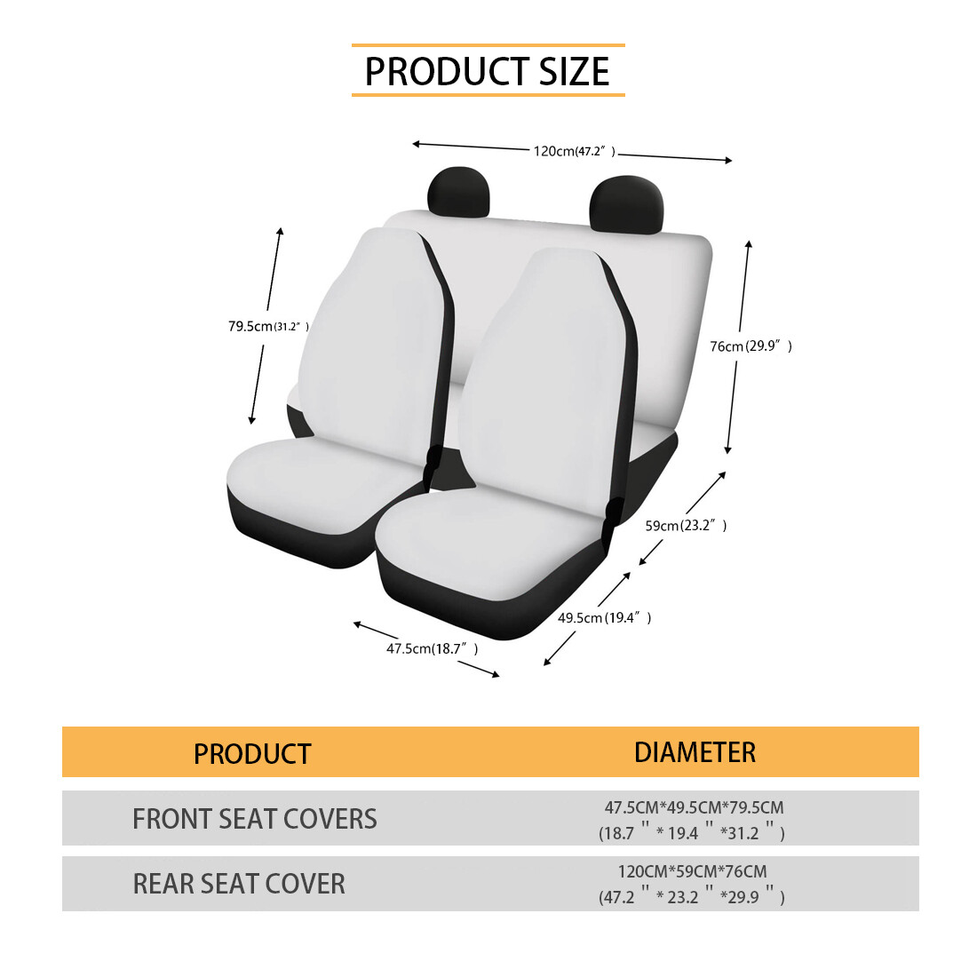 Dog Claw Bone Pattern Car Seat Cover Gift Front Seat Cover Rear Seat ...