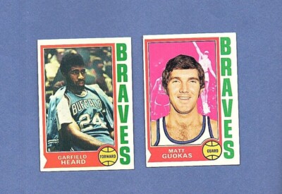 1974 - 75 Topps Basketball Set MATT GOUKAS & GARFIELD HEARD 2 Card Lot ...