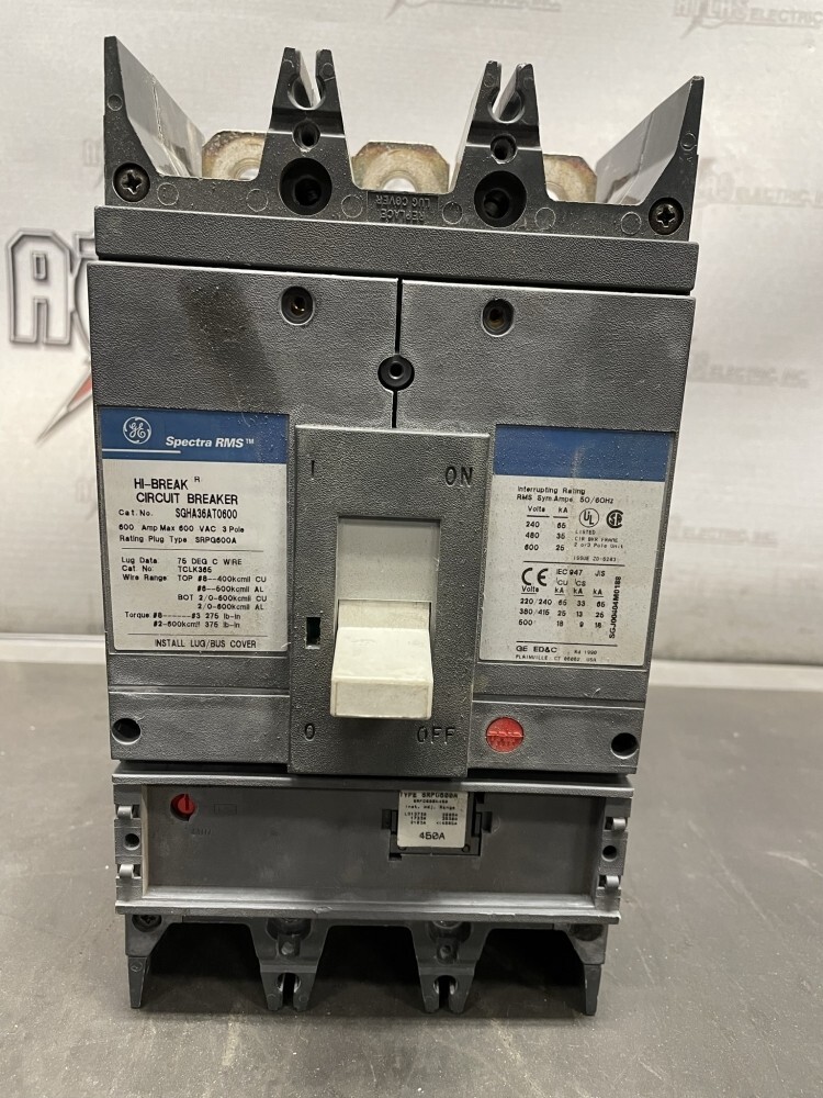 General Electric SGHA36AT0600 Molded Case Circuit Breaker 450 Amp 600 ...