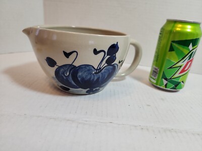 Folk Art Handled 3 cup small Batter Bowl with Pouring Spout painted by ...