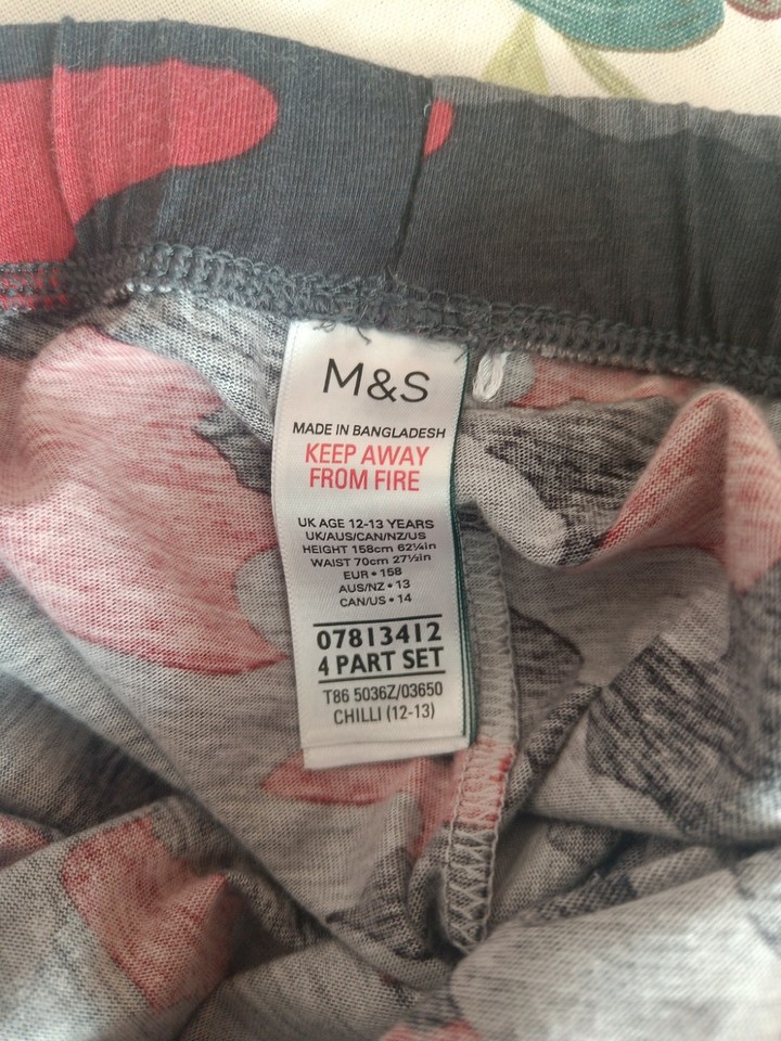 New M&S Boys Pyjamas Set, Long Sleeve, Age 12-13 Slim | eBay UK