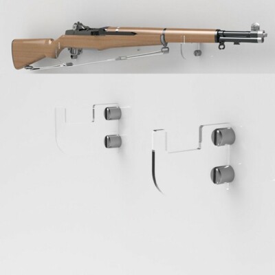 Acrylic Rifle Rack White Gun Wall Mount Display Bracket Gun Storage ...