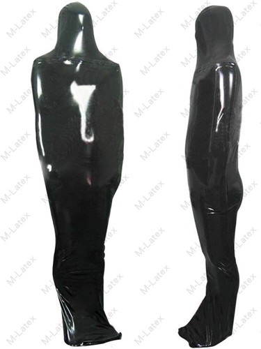 989-7 Latex Rubber Gummi shoulder zip Sleep-sack body bag hood ...