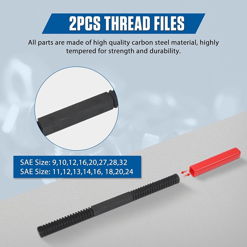 42PCS Thread Repair Kit Thread Chaser Set in UNC, UNF Thread Restorer ...