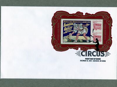 US FDC 4905C VINTAGE CIRCUS POSTERS LARGE NO CACHET SS IMPERF STAMP ...