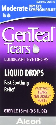 Genteal Tears Lubricant Eye Drops, Moderate Liquid Drops, 0.51 Fl Oz ...