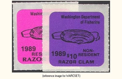 HALFPRICEFISH Washington Razor Clam Stamp Cplt Set 1989 (2) | eBay