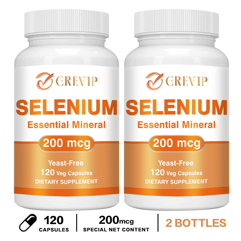 120pcs Selenium 200mcg - Thyroid Health Supplement Immune System, Hair ...