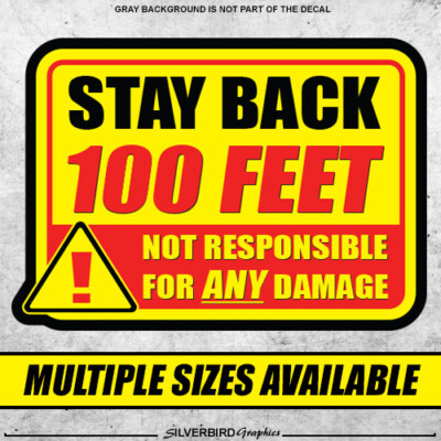 Stay back 100 feet sticker tow truck caution safety decal warning ...