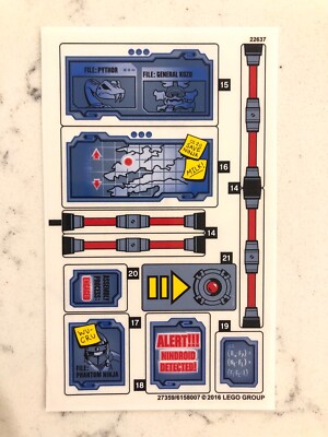 LEGO STICKER SHEET for 70596, Sheet 2, Samurai X Cave Chaos, New ...