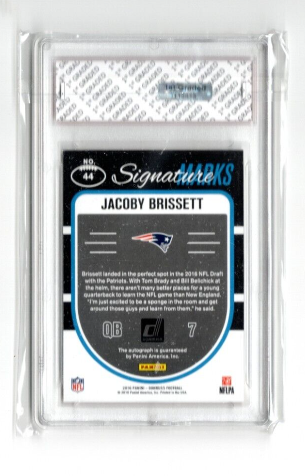 2016 PANINI DONRUSS JACOBY BRISSETT AUTO 3/15 ROOKIE CARD#44 1ST GRADED ...