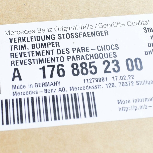 MB a W176 Front Bumper Lower Spoiler Trim A1768852300 Genuine for sale ...