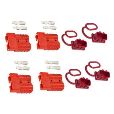 Red Anderson Plug RED 50 Amp Connector GENUINE Four Pack with Red Dust ...