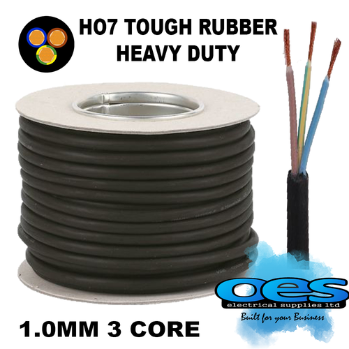 RUBBER CABLE 3 CORE 1.0MM HO7RN-F HEAVY DUTY CAMPING POND OUTDOOR H07 ...