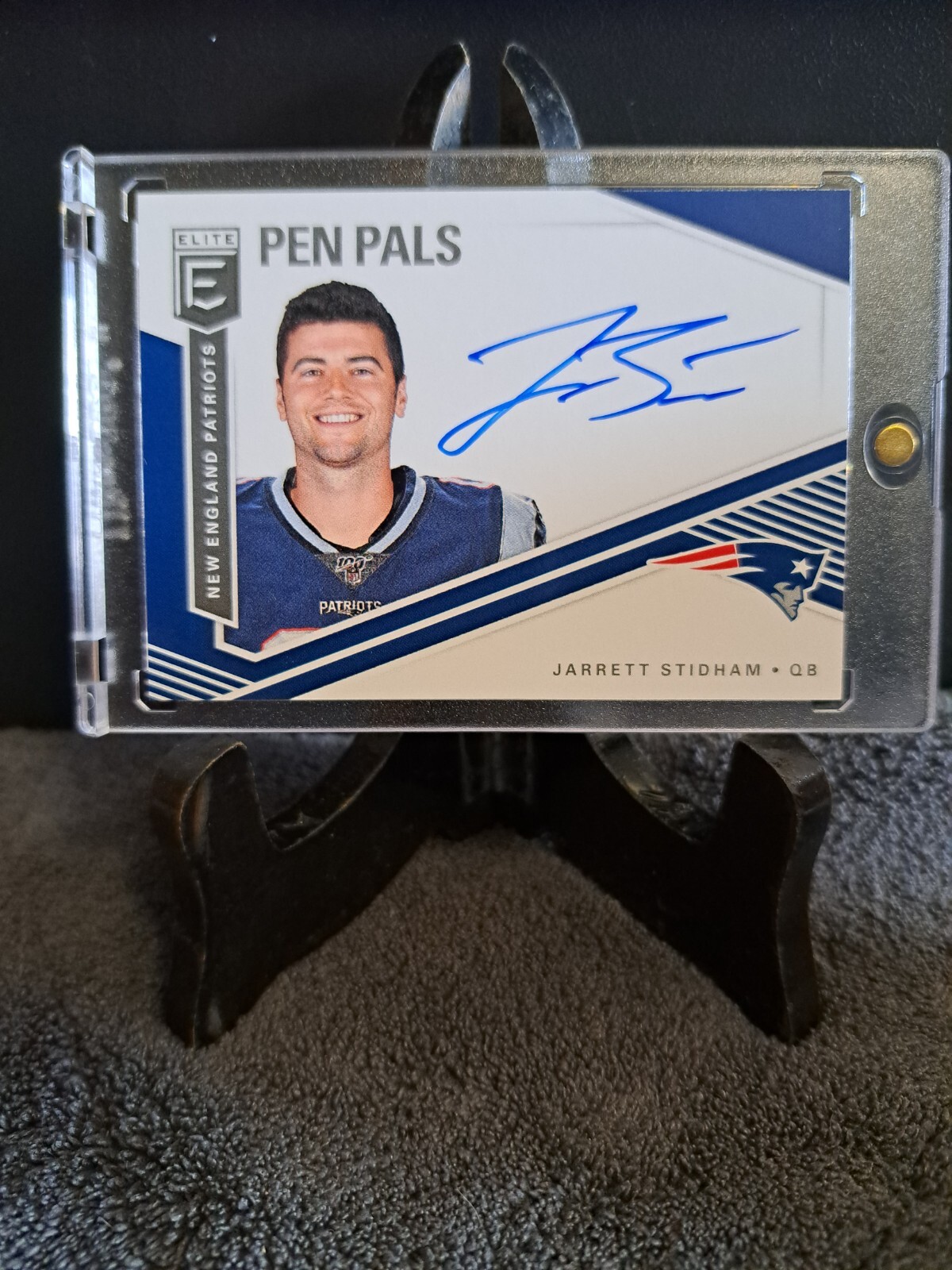 2019 Panini Donruss Elite Pen Pals Blue Ink Jarrett Stidham Rookie Auto ...