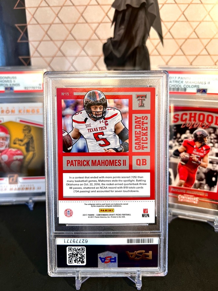 ⭐️ PATRICK MAHOMES 2017 PANINI CONTENDERS TICKETS #15 PSA 9 MINT ROOKIE ...